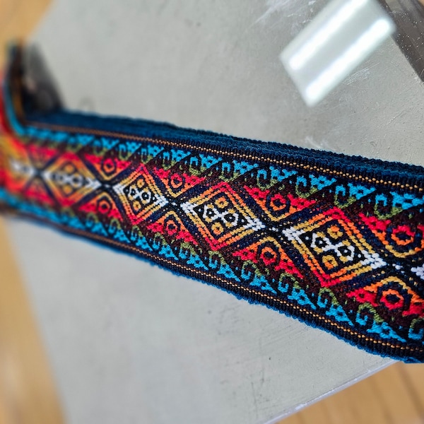 Woven Ribbon Trim 2 1/3 Inch Width (6cm), Sturdy Multicolor Ethnic Trim ...