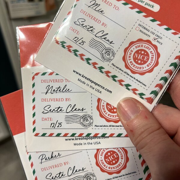 Official Santa Label | Santa Claus Gift Tag Stickers | Personalized ...