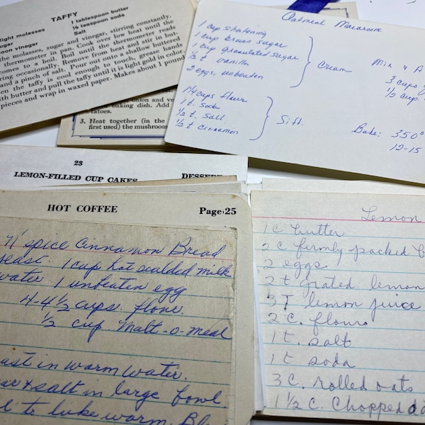 Old Recipe Cards , Vintage Recipe Cards, Antique Paper Ephemera ...