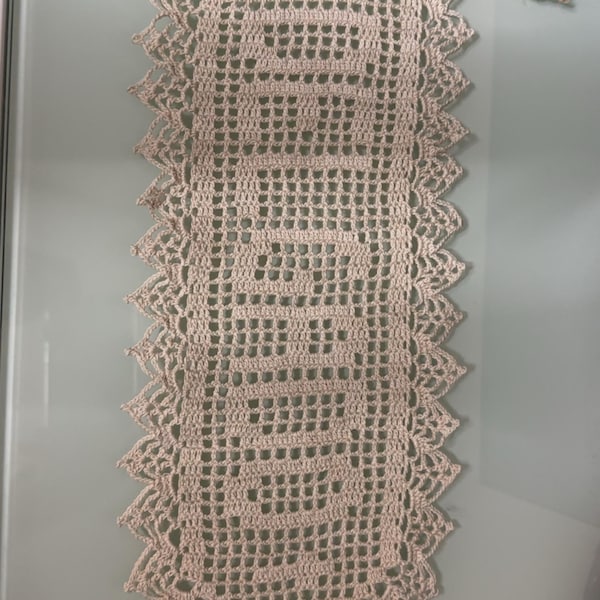 Personalized Doily With Border, Filet Crochet Name Doily, Handmade ...