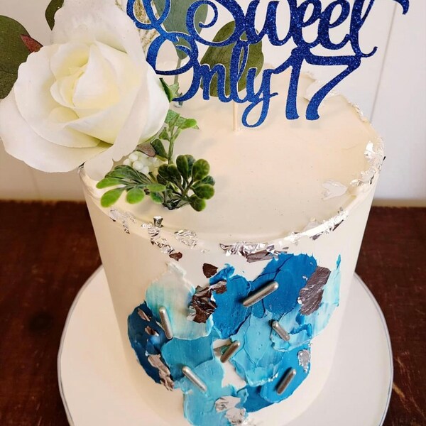 Young and Sweet Only 17 Cake Topper, Sweet 17 Cake Topper, Young ...