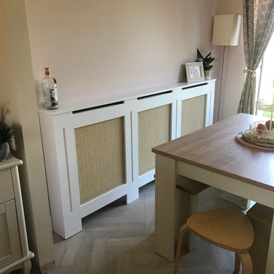 Medium Black Rattan Radiator Cover - Etsy UK