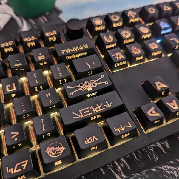 English & Japanese Dual Languages Backlit Keycaps Set for Mechanical ...