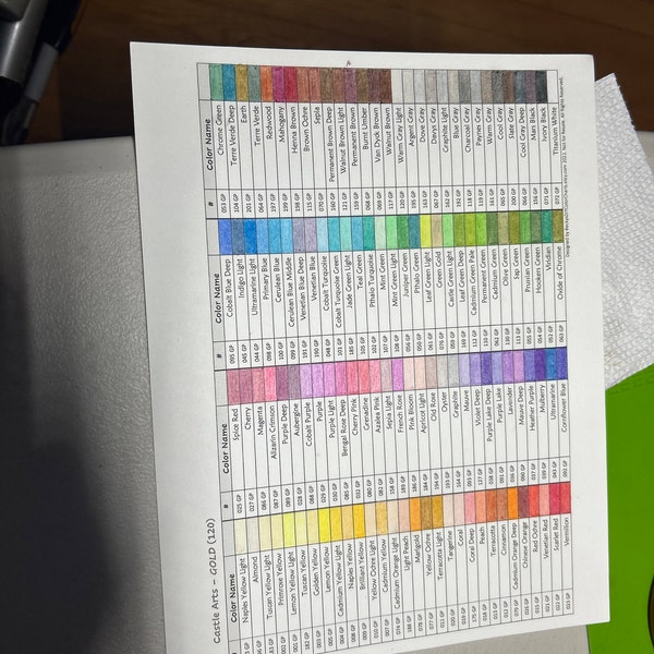 120 Colors - 1 Page - DIY Blank Color Chart /swatch Sheet - Digital ...