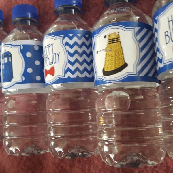 Doctor Who Party Bottle Wrapper DIY / Drink Labels / Printable Water ...