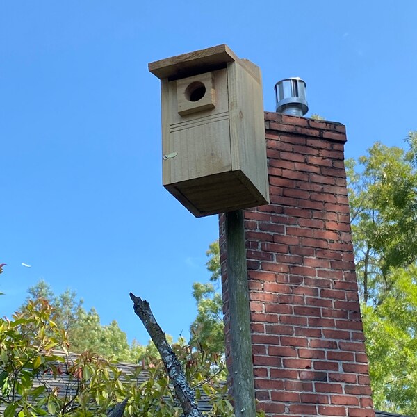 2 Cedar Bluebird Houses-hand Crafted, Rough Cut Cedar - Etsy
