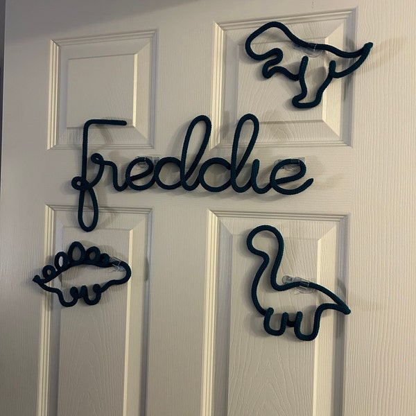 Knitted Wire Name Sign, Kids Room Decor, Personalised Baby Gift ...