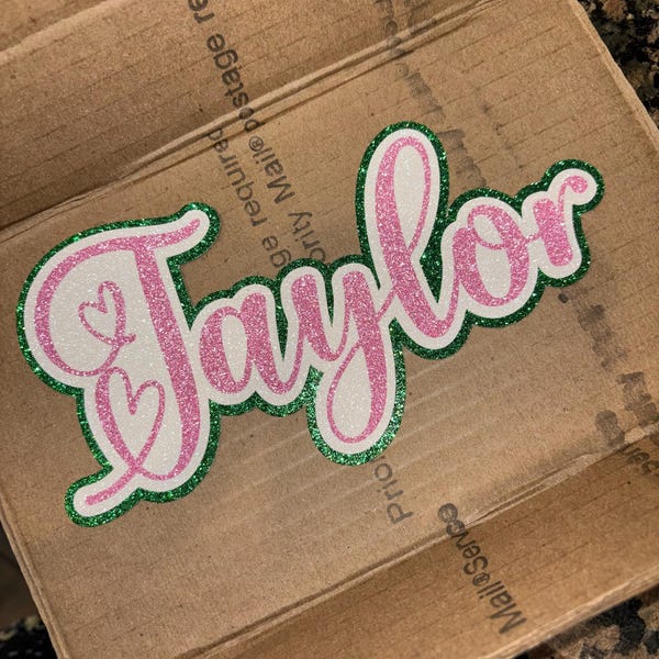 Custom WORD Glitter Cutout for Homecoming Mum | HOCO | Custom Mum ...