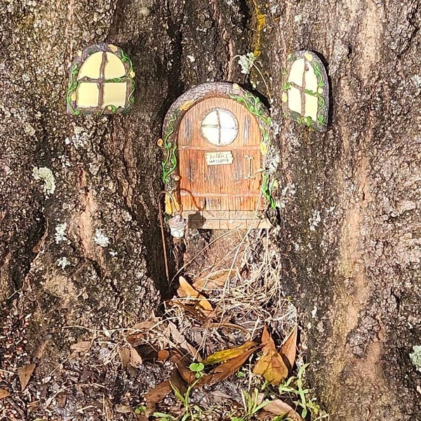 Fairy Door and Windows for Trees – Glow in the Dark - Outdoor Decor ...