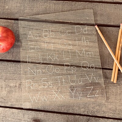 Acrylic ABC Dry Erase Letter Tracing Board Kids Homeschool Alphabet SVG ...