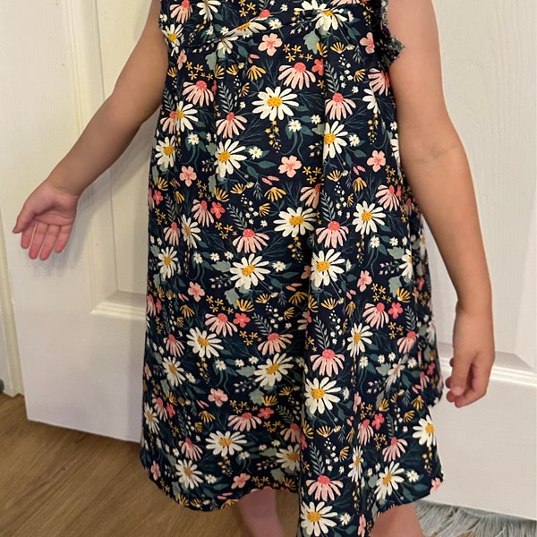 Girls Dress PDF Sewing Pattern With Long Sleeve Cap Sleeve and Tier ...