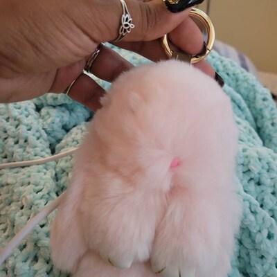 Faux Fur Bunny Rabbit Keychain Bag Charm - Etsy