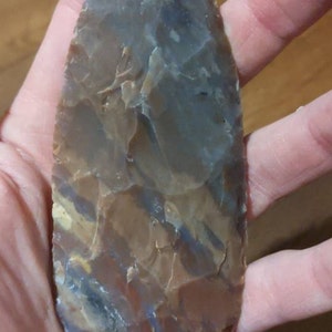 6.5 Stone Serrated Spearhead, Lance Head, Drill Point Hand Knapped ...