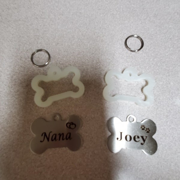 Double Sided Laser Etched Stainless Steel Pet ID Tag for Dog & Cat Tag ...