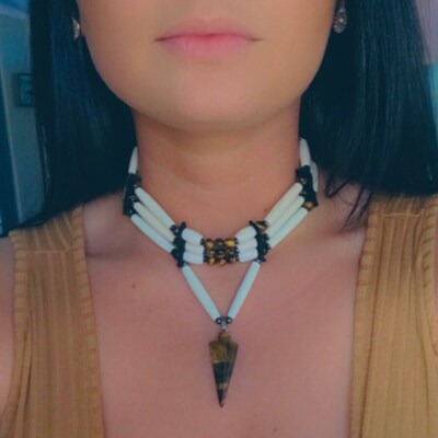 Native Choker W/ Tigers Eye Arrowhead Cherokee Made William Lattie ...