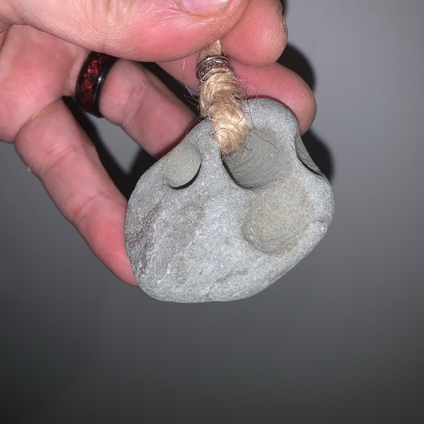 Hag Stone Talisman, Vegvísir Sigil Amulet, Viking Talisman, Holey Stone ...
