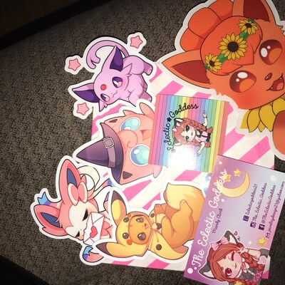 Cute Anime Puffy Sticker, Pink Kawaii Water Bottle Sticker, Cartoon ...