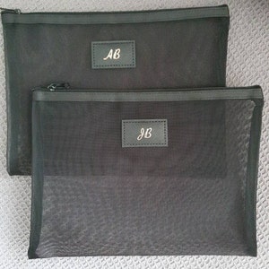 Personalised Monogrammed Transparent Mesh Pouch Mesh | Etsy Australia