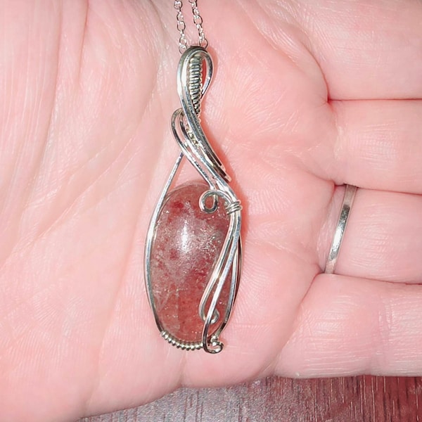 Oregon Sunstone Necklace, Rose Gold Sunstone Pendant, Wire Wrapped ...