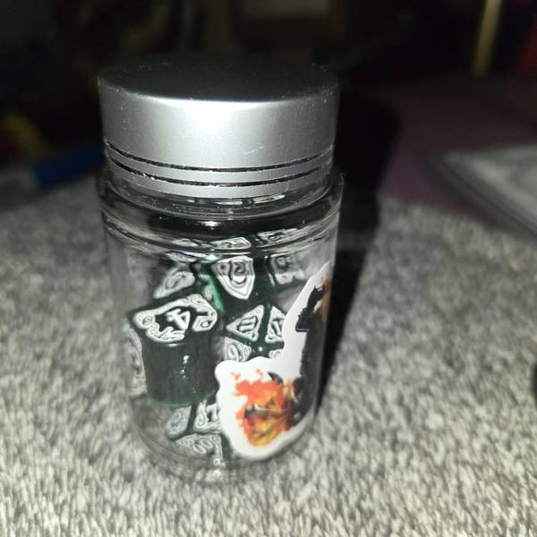 Display Bottles for 7 and 11 Dice Sets | Holds Resin and Metal Dice ...