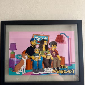 Simpsons Family Portrait, Custom Simpsons Portrait, Yellow Characters ...