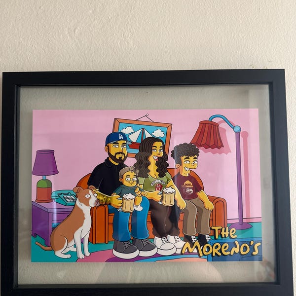 Custom Simpsons Family Portrait, Simpsons Gift Dad, Family Simpsons ...