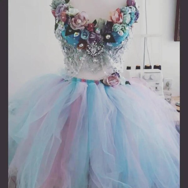 Adult Fairy Costume, Fairy Rave Bra and Tutu, Pink Rave Bra, Rave ...