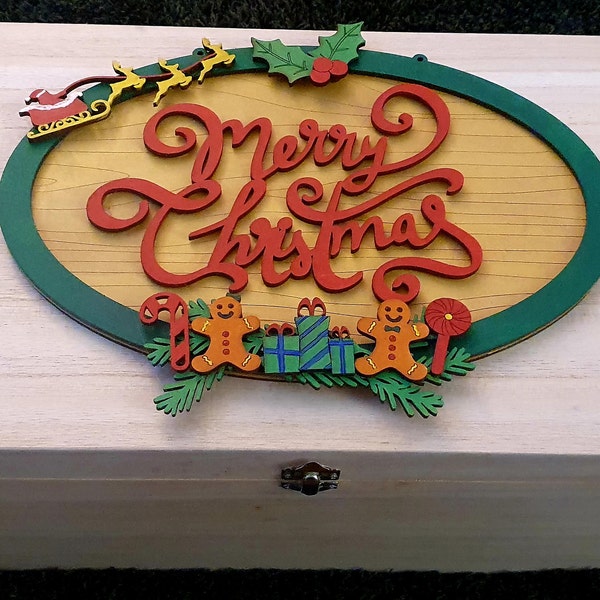 Merry Christmas Craft Kit Layered MDF Oval Plaque - Etsy
