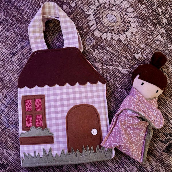 Baby Doll Dollhouse BAG, Portable Dollhouse, Fabric Dollhouse, Soft ...