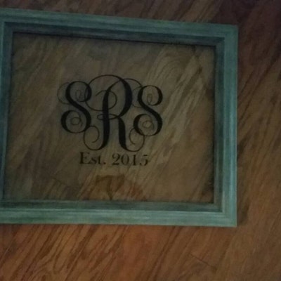 Vinyl Wall Decal-monogram Initials With Est Date-vinyl Wall Decal ...