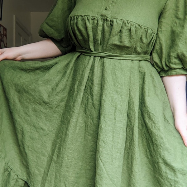 Ready to Ship | the Meg’23 Dress in Forest Green With Short Sleeves ...