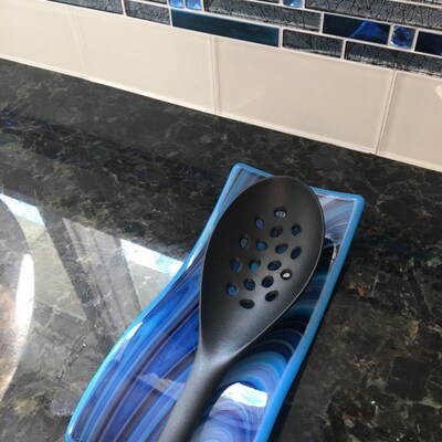 Swirled Ocean Blue Spoon Rest - Etsy