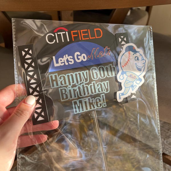 NY Mets Birthday Cake Topper/ny Mets Birthday Party/citi Field Cake ...