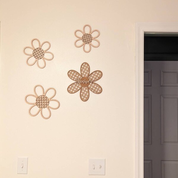 11” Rattan Daisy, Boho Daisy, Nursery Sign, Farmhouse Style ...