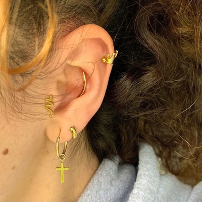 9ct Gold Hammered Conch Ring 9k Recycled Gold Conch Earring 9ct Gold ...