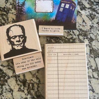 Frankenstein's Monster RUBBER STAMP, Halloween Stamp, Horror Movie ...