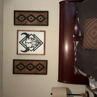 Moroccan Aztec Panels Large 26x11 Inch Bohemian Style Wall Art Modern ...