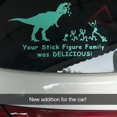 T Rex Stick Figure Decal for Cars & Trucks T-rex Vinyl Sticker Your ...