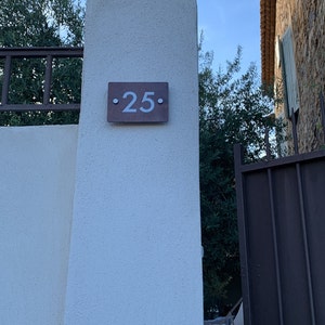 House Number Sign Printed Rust Effect Address Signage Rusty Effect ...