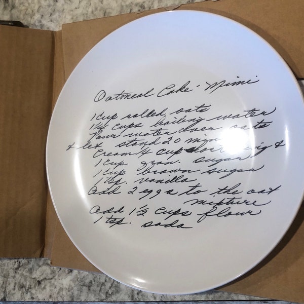 Family Recipe Plate, Custom Recipe Plate, Handwritten Recipe on Dish ...