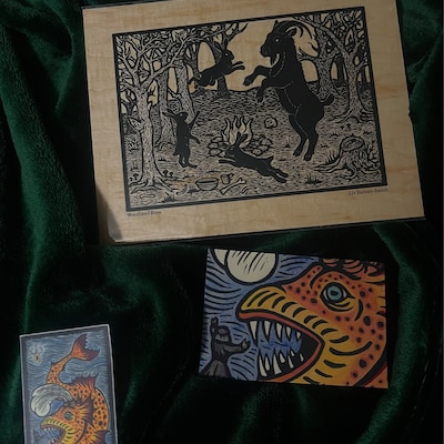 Goat Woodcut Limited Edition Arcanum Bestiarum Bestiary Print - Etsy