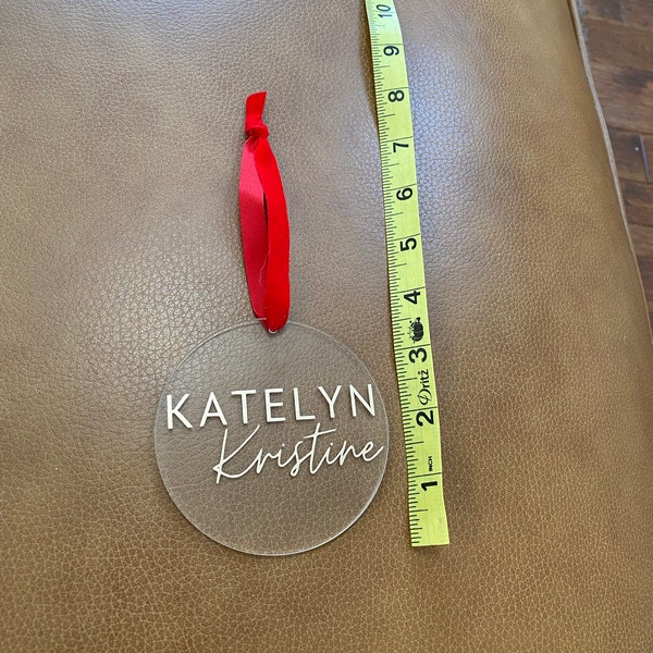 Custom Monogram Clear Acrylic Christmas Ornament - Etsy