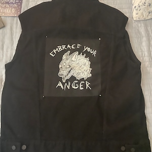 Wolf Patch Embrace Your Anger Feral Wolf Original Design Printed on ...