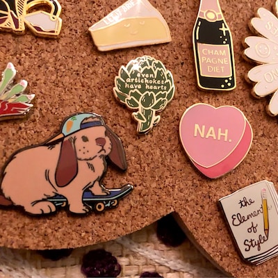 NAH. Candy Heart Curve Conversation Heart Enamel Lapel Pin - Etsy