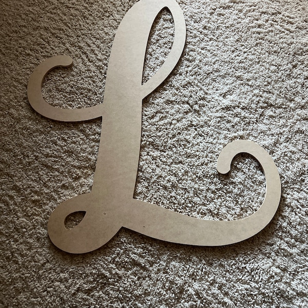 Unfinished Wooden Script Letter: DIY Craft, Wall Decor - Etsy