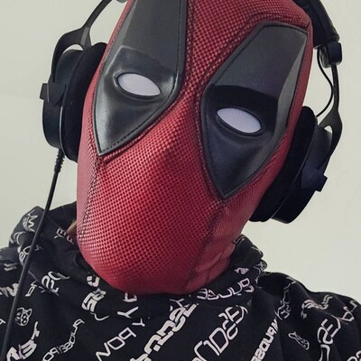 X-force Grey Deadpool Costume Cosplay Mask With Magnetic Eyes - Etsy