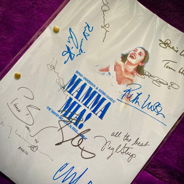 Mamma Mia Movie Musical Script With Signatures Autograph Reprint Meryl ...