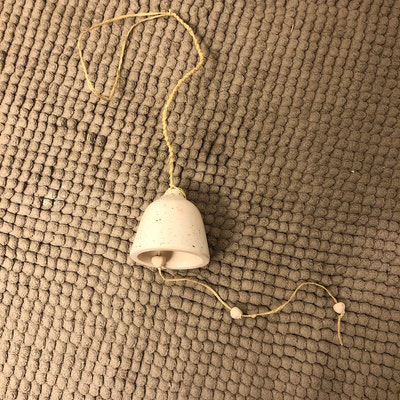 Matte White Ceramic Cow Bells Rustic Wind Chime Bells Wall Hanging ...