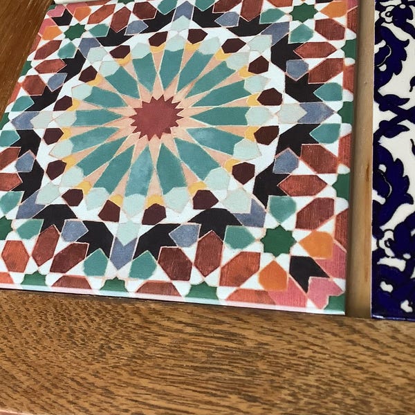 Full Tile Sample: Murrakus H Mini 15 X 15cm Moroccan Patterned Wall ...