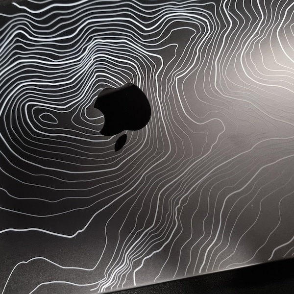Geographic Contour Map MacBook Transparent Skin | Abstract Topography ...